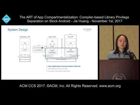 ACM CCS 2017 - The ART of App Compartmentalization [...] - Jie Huang