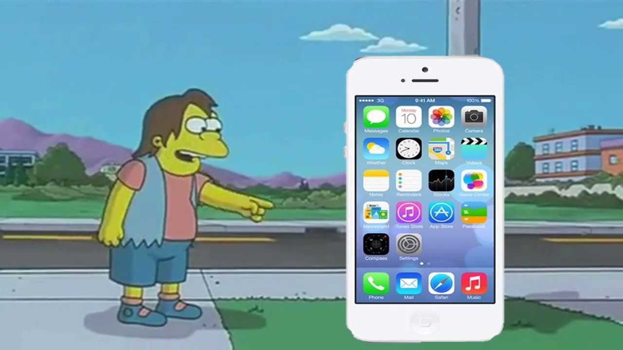 Nelson Laughs at iOS 7 - Simpsons Parody - YouTube