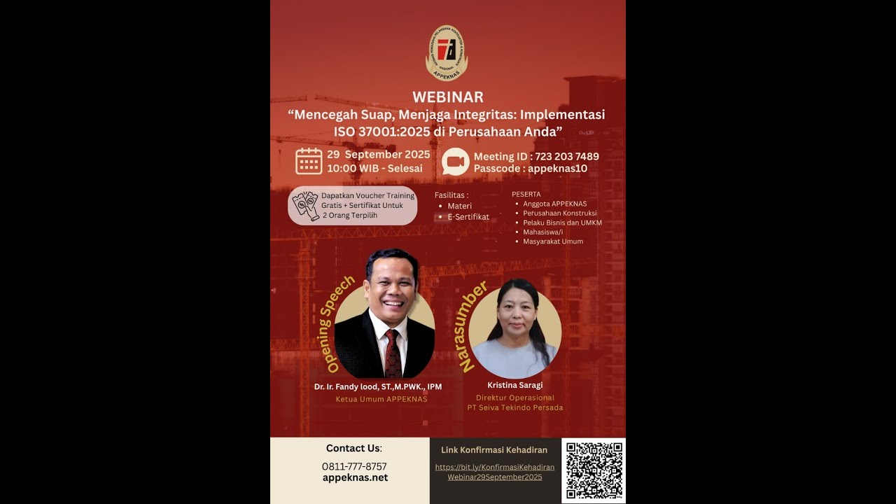 WEBINAR "MENCEGAH SUAP, MENJAGA INTEGRITAS:IMPLEMENTASI ISO 37001:2025 ...