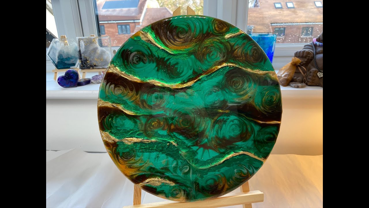 161 - Resin Art - Modelling Paste, Gold & Emerald. Amazing Depth ...