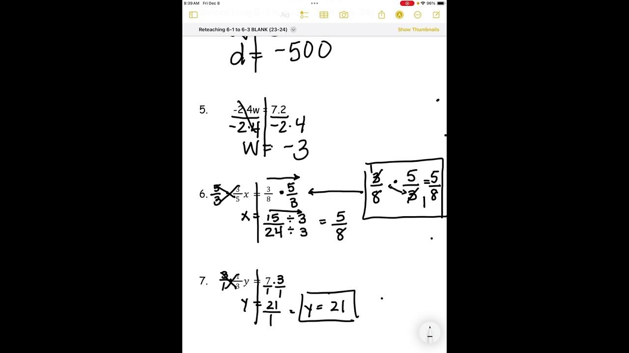 6-1 to 6-3 Reteach - YouTube