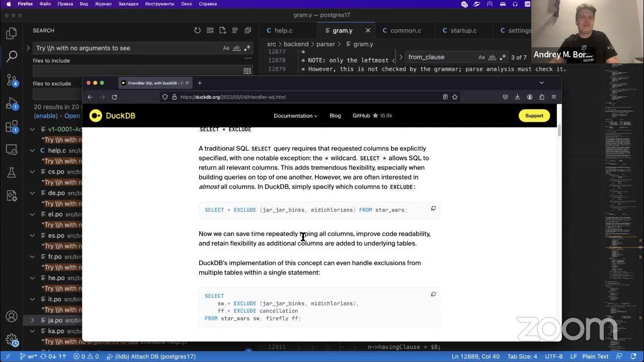Hacking Postgres with Andrey, Kirk, and Nikolay – URLs in output of psql's \h - YouTube