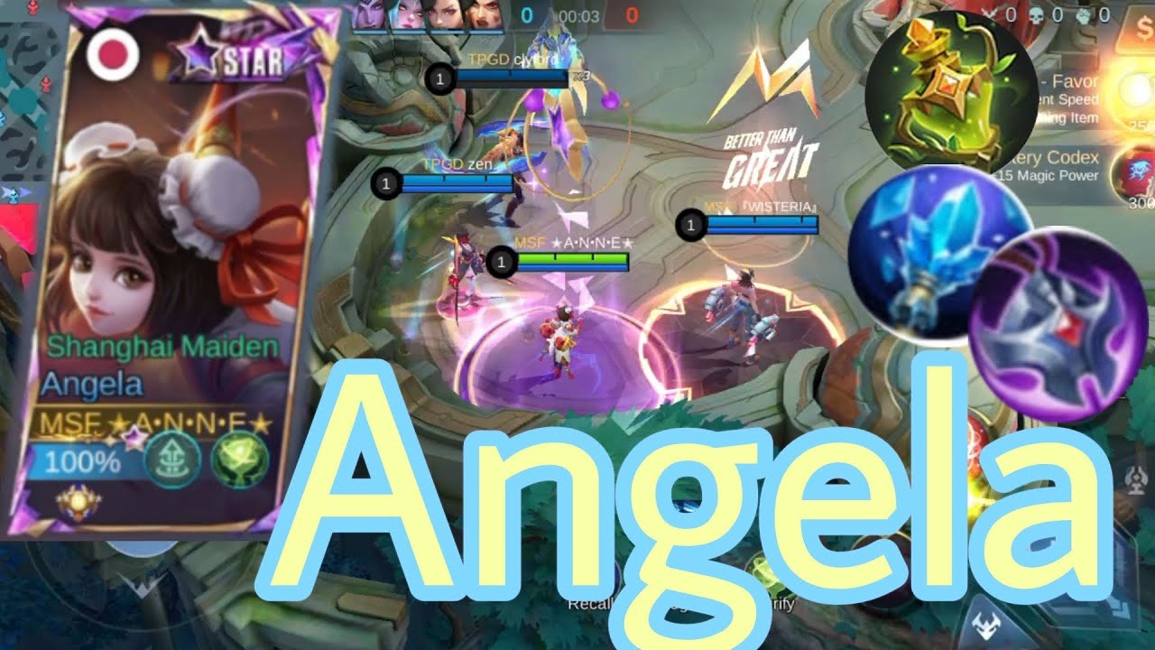 MLBB ANGELA vs Atlas Roamer : Build and Emblem : Rank Game #mlbb # ...