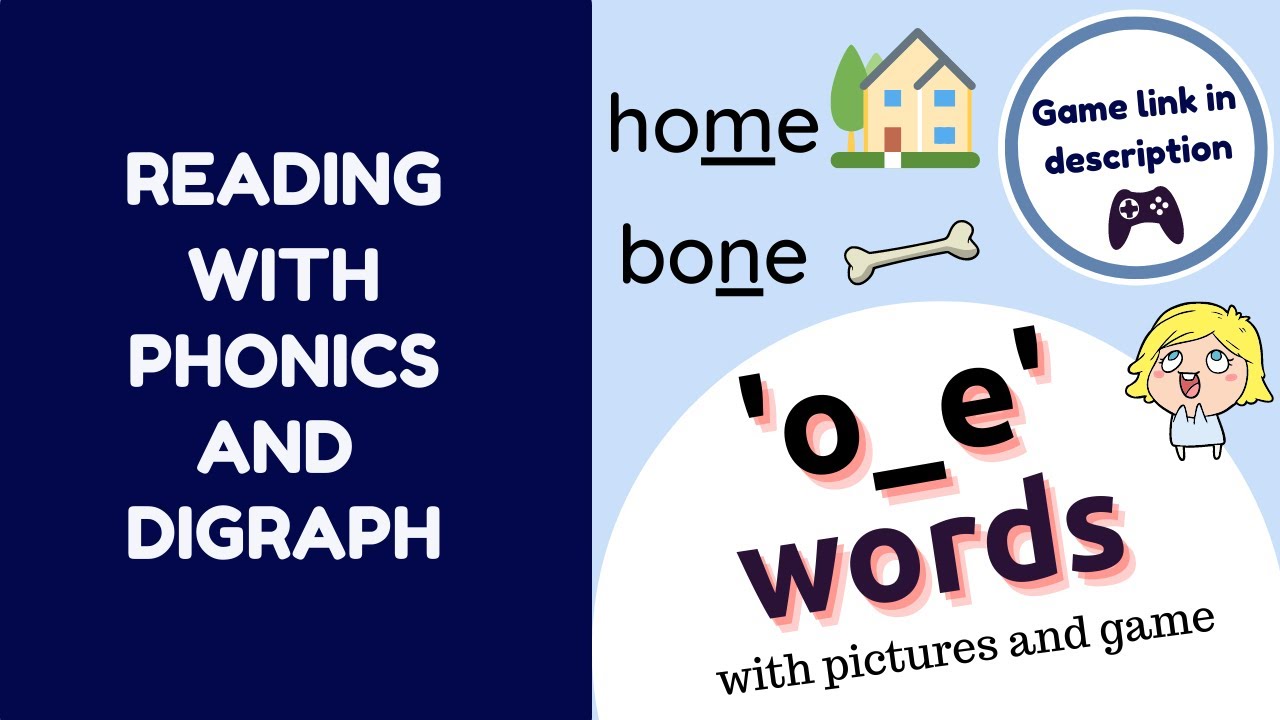 o_e digraph| Reading words with digraph o_e for kids| Reading phonics ...