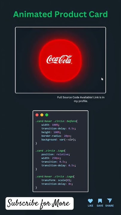 Animated Product Card ♦️#coding #viralvideo #tricks #shots #html - YouTube