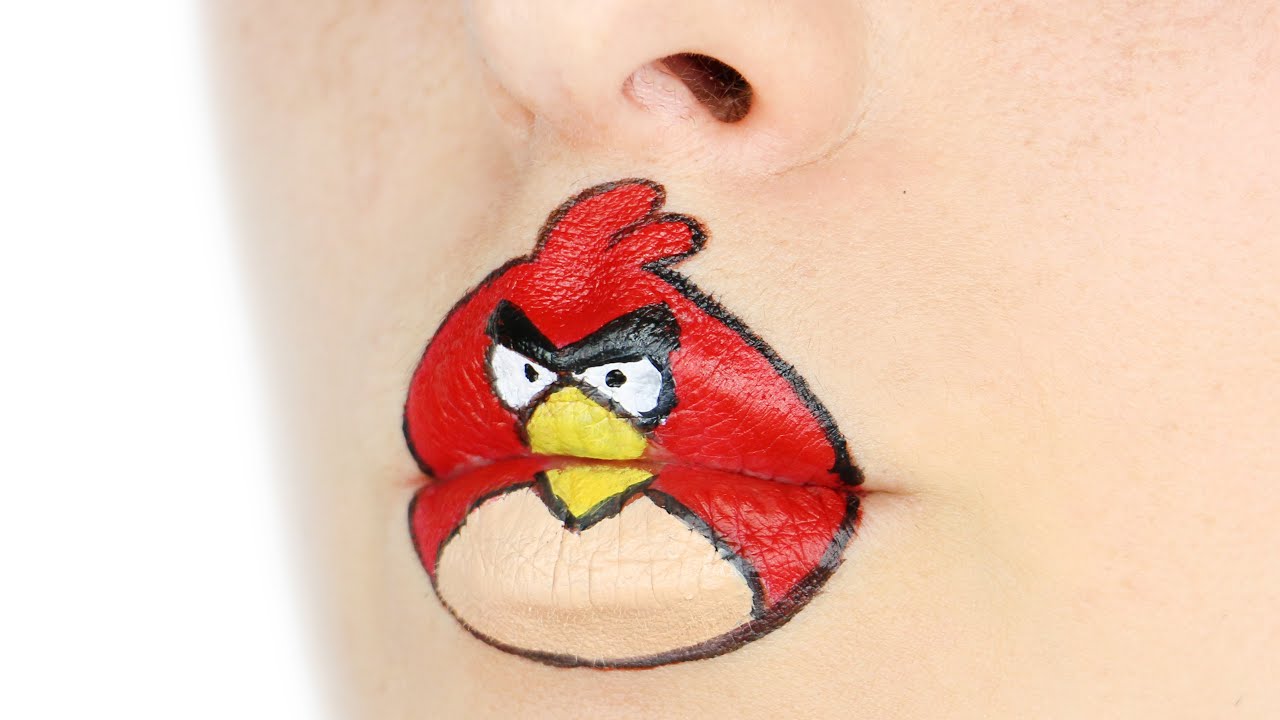 Злые Птички – Макияж Губ / Angry Birds Lip Art - YouTube