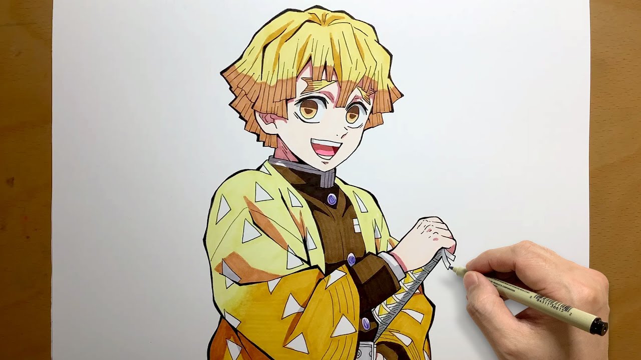How to draw Zenitsu Agatsuma from Demon Slayer | Kimetsu no Yaiba ...