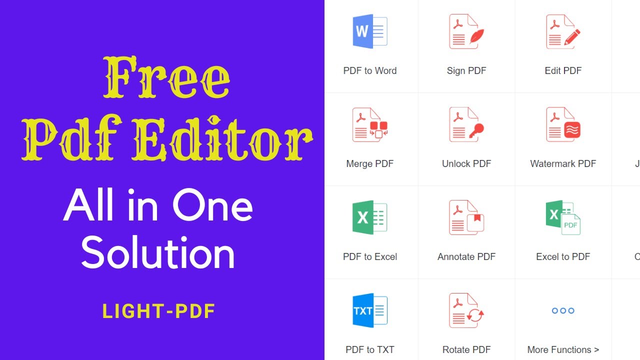 Best Free Online PDF Editor | All in One Solution | LightPdf - YouTube
