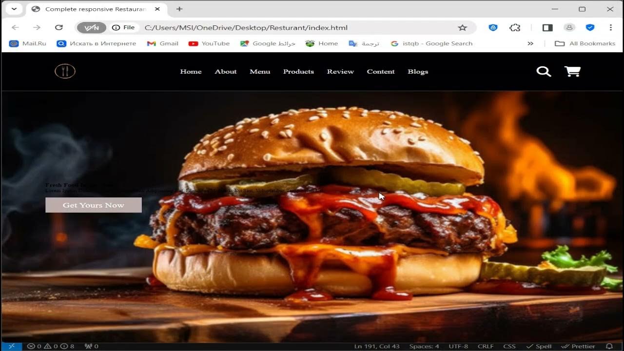 How To Make A Responsive Restaurant Website Design Using HTML - CSS ...