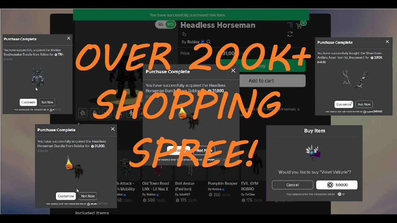 Buying 2x Valk and Headless and Korblox and Limiteds! || Roblox - YouTube