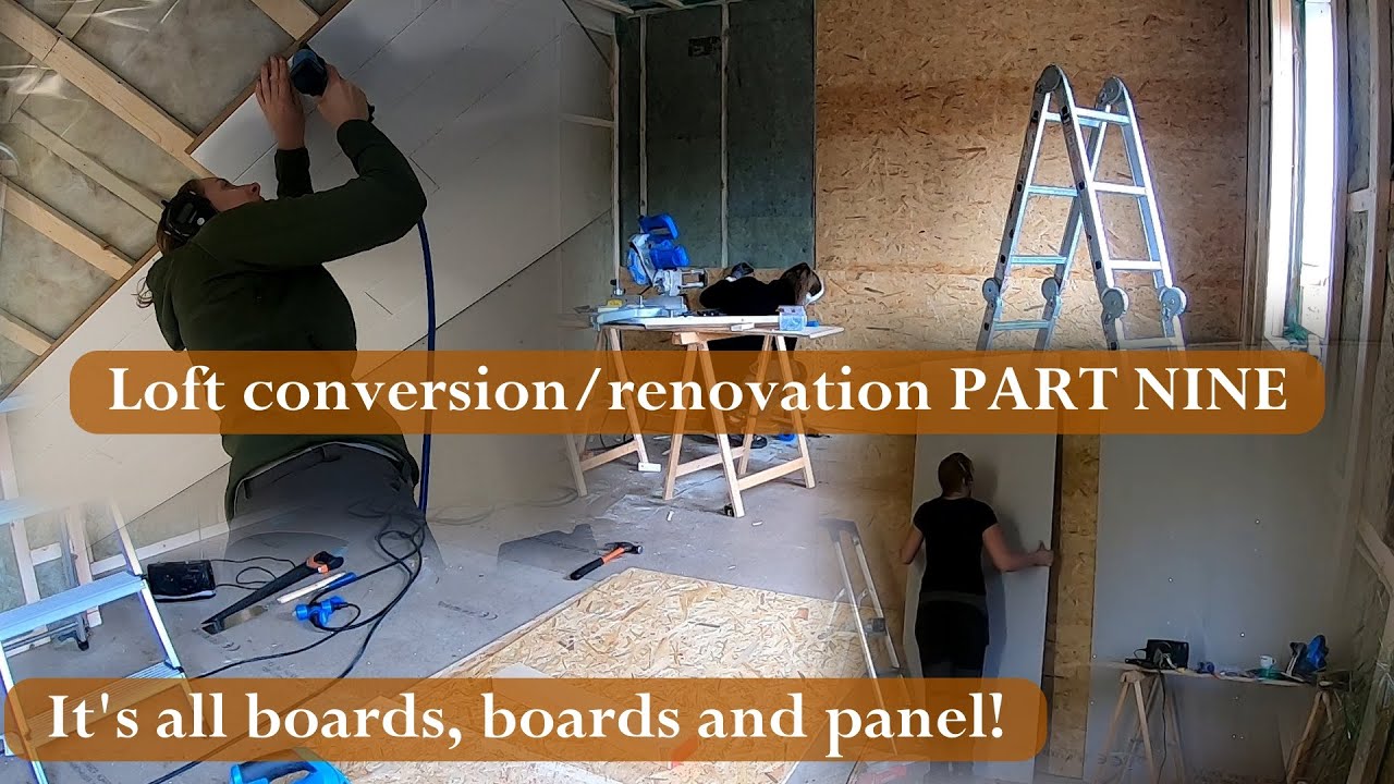 Loft conversion/renovation PART NINE (OSB, drywall/plaster and MDF ...