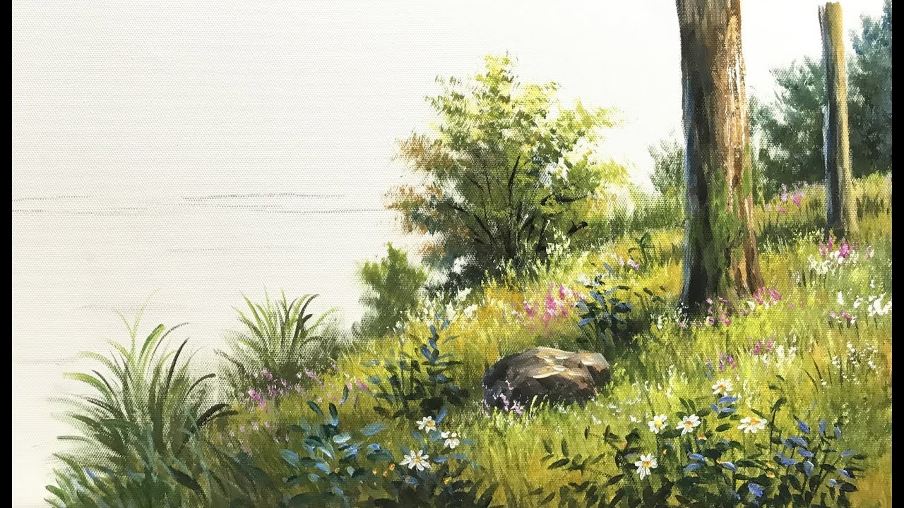 How to paint riverside in acrylic - YouTube