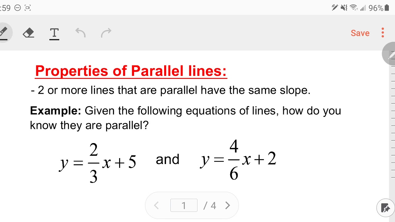 Properties of Parallel and Perpendicular linear equations - YouTube