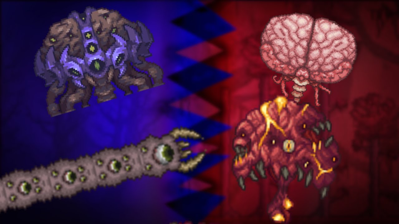 Terraria Perforator and Brain of Cthulhu Vs Hive Mind and EOW ll Smash ...