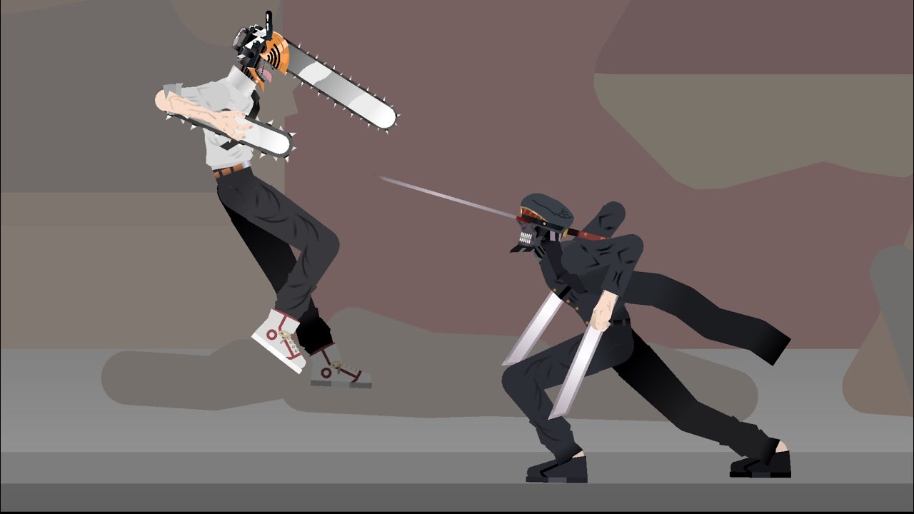 Denji vs katana man (stick nodes) - YouTube