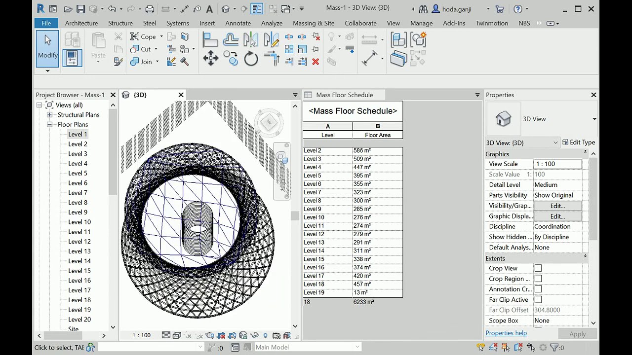 Conceptual Massing for High_rise buildings in Revit 4 - YouTube