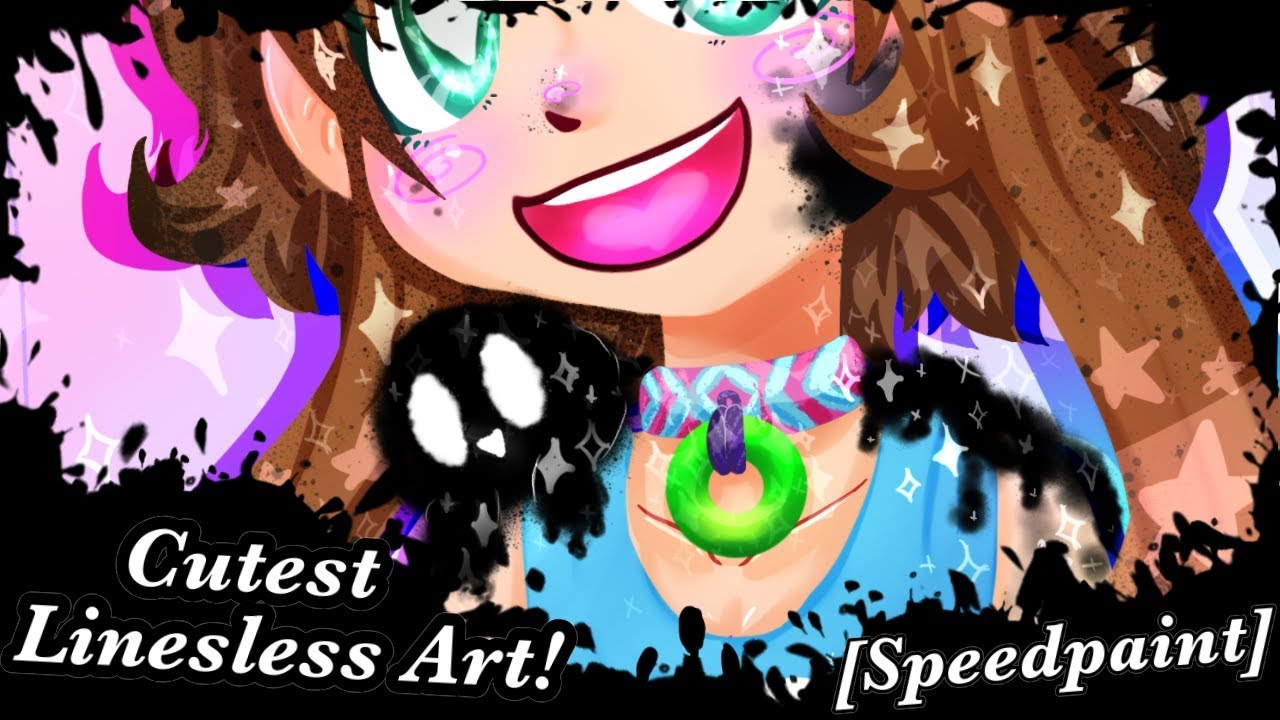 Drawing without Lines?? Trying a Cute Lineless Art Style! - YouTube