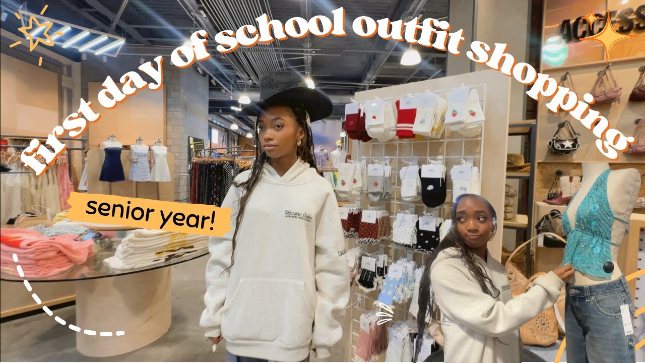 First day of school outfit shopping! / senior year! - YouTube