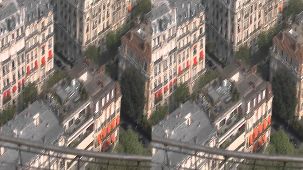 View from Eiffel Tower 3D Half SBS - YouTube