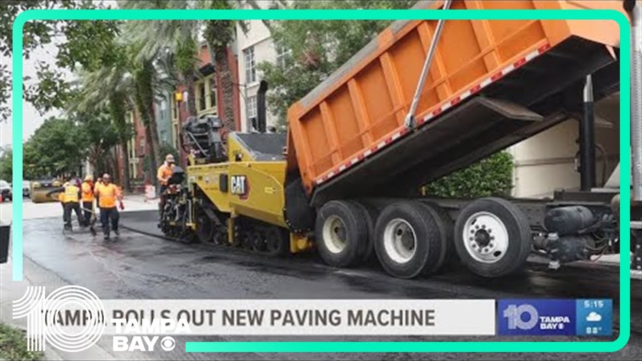 City of Tampa rolls out new paving machine for roads - YouTube