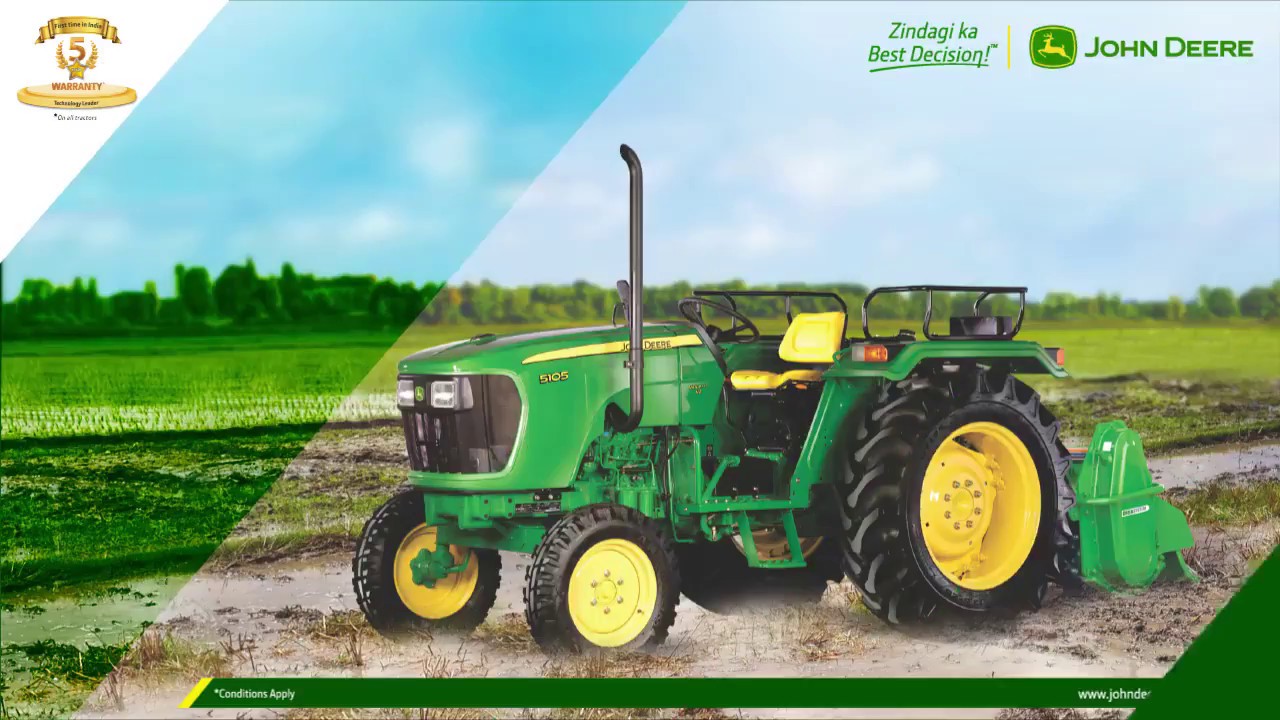 John Deere 5105 Tractor Uses in Puddling Applications - YouTube