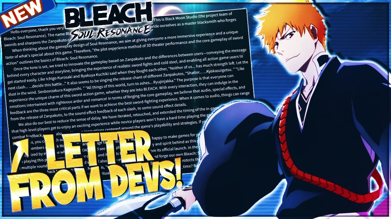 BLEACH Soul Resonance - Quick Update Black Moon Studio Dev's Letter ...