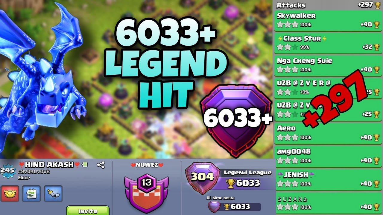 +297 Legend Day | Electro dragon 6033+ Legend Hit | Th14 attack ...