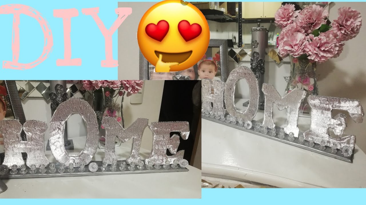 DIY palabra HOME en carton 💕como hacer palabra home con carton - YouTube