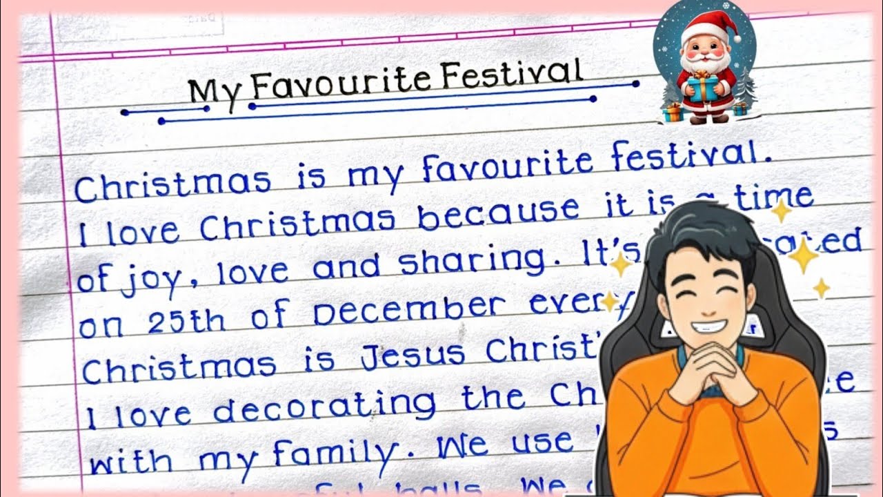 My favourite festival Christmas essay in English| My Favourite festival ...