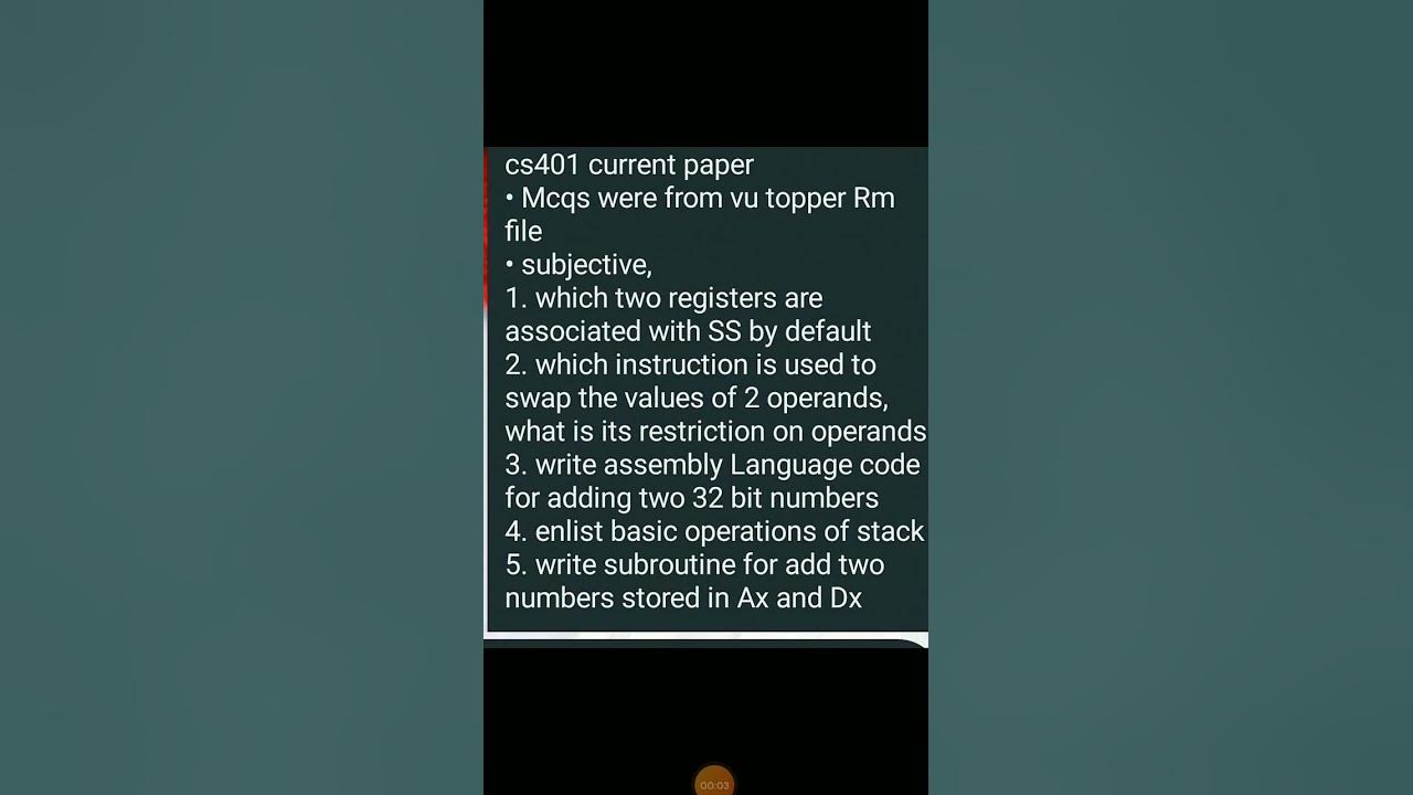 CS401 Mid Term Paper Fall 2023 #vu #cs506 #midterm #coding #cs304 #cs409 #cs401 #cs401p #Cs205 ...