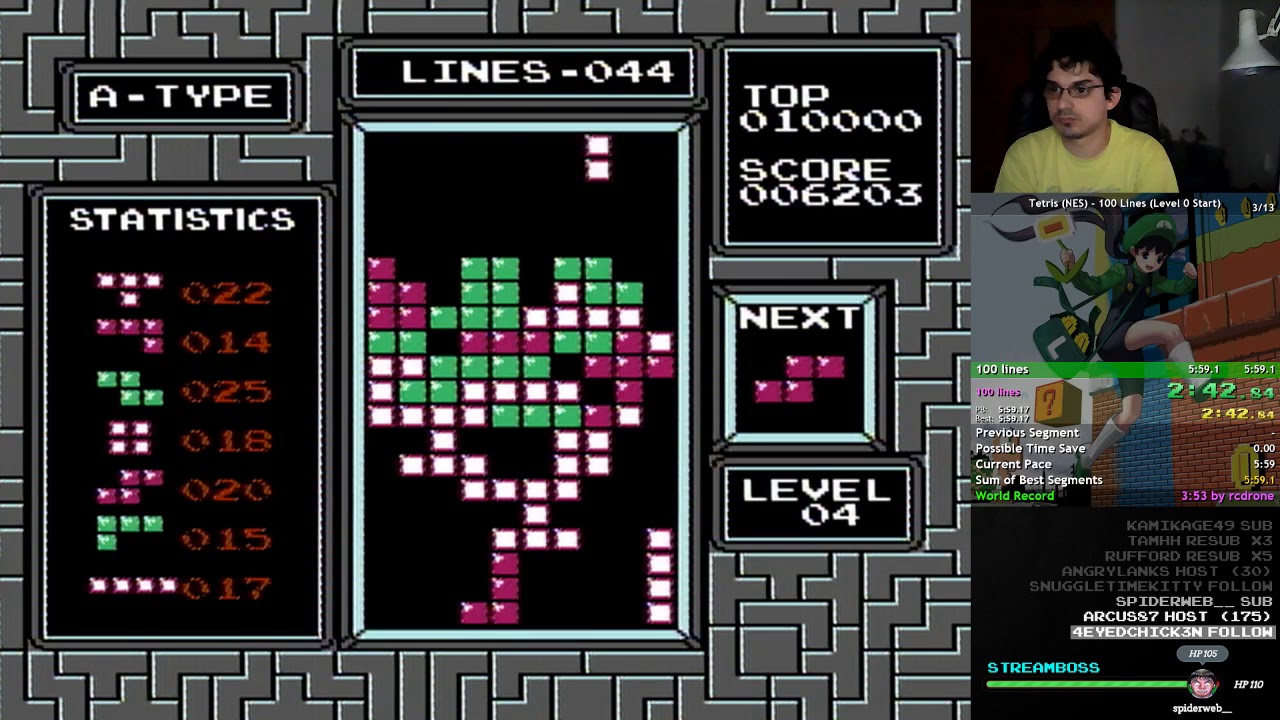 Tetris (100 Lines - Level 0 Start) in 5:16 - YouTube