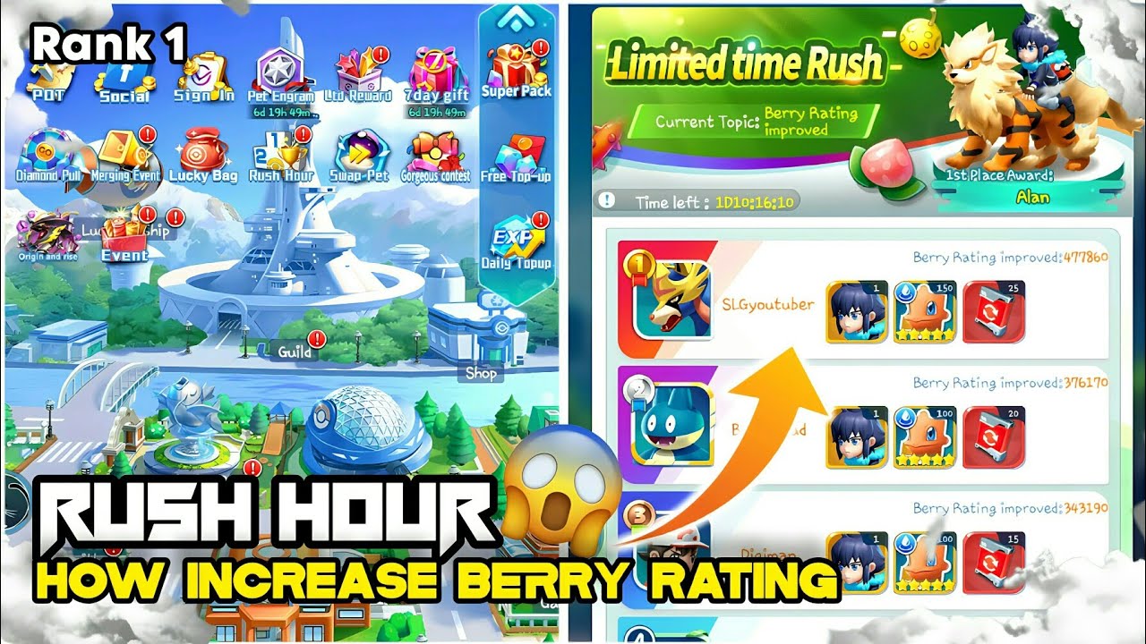 How To Increase Berry Rating In Rush Hour | Idle Monster Go | SLG ...