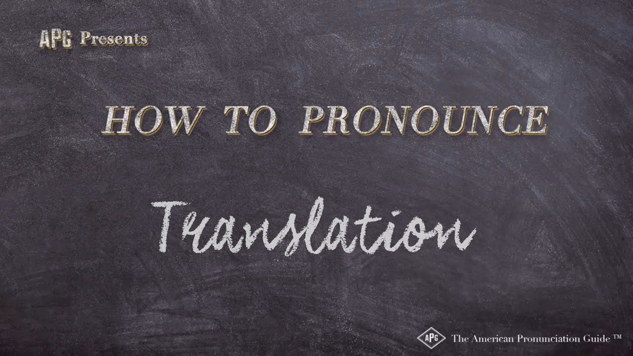How to Pronounce Translation (Real Life Examples!) - YouTube