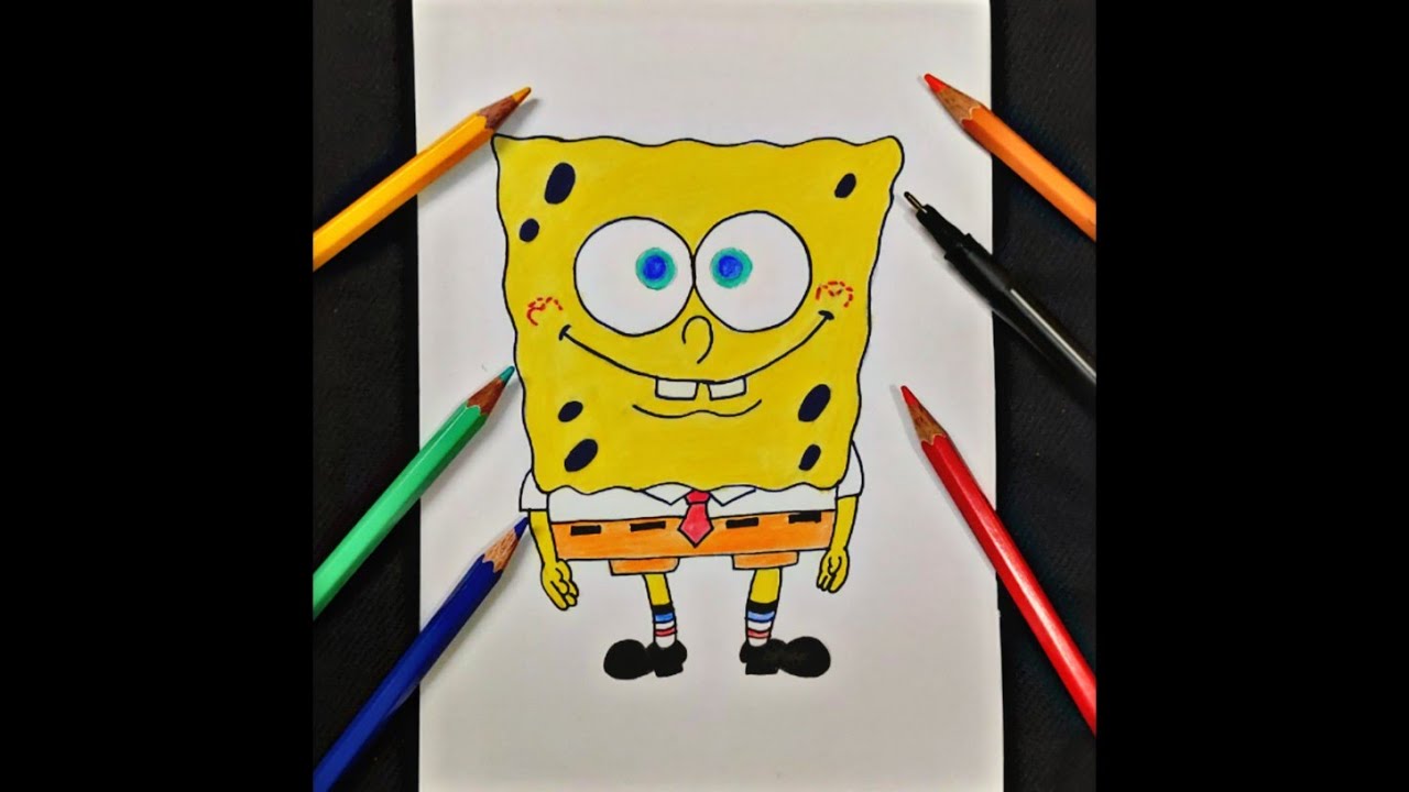 Daily draw art | day 6 | kids cartoon character SpongeBob SquarePants ...