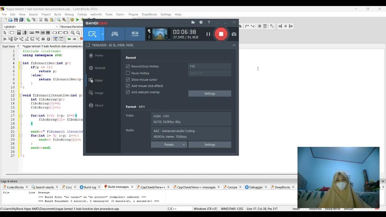 Deret Fibonacci, dalam 1 program gunakan perulangan, array, function, rekursif! - YouTube