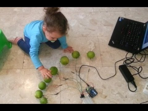 Lemon piano and drum keyboard via arduino - YouTube