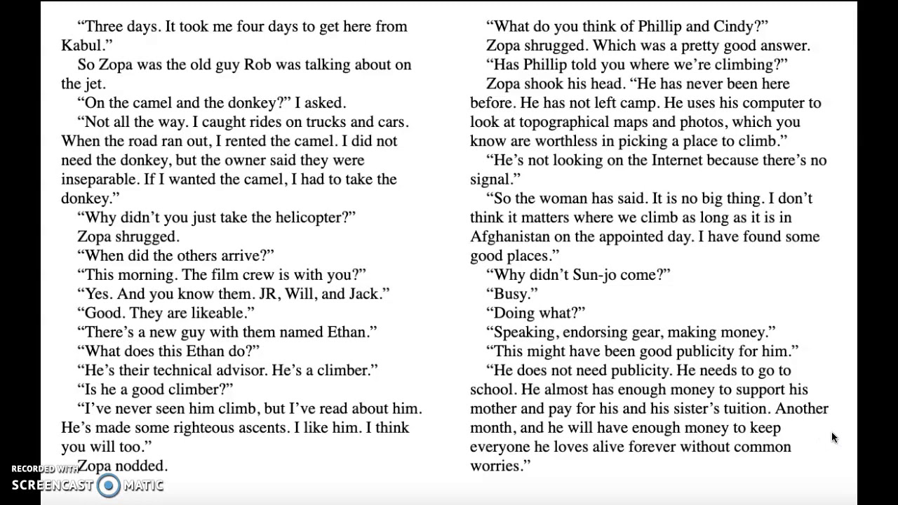 The Edge by Roland Smith, Chapter 7 (The Climb Master) - YouTube