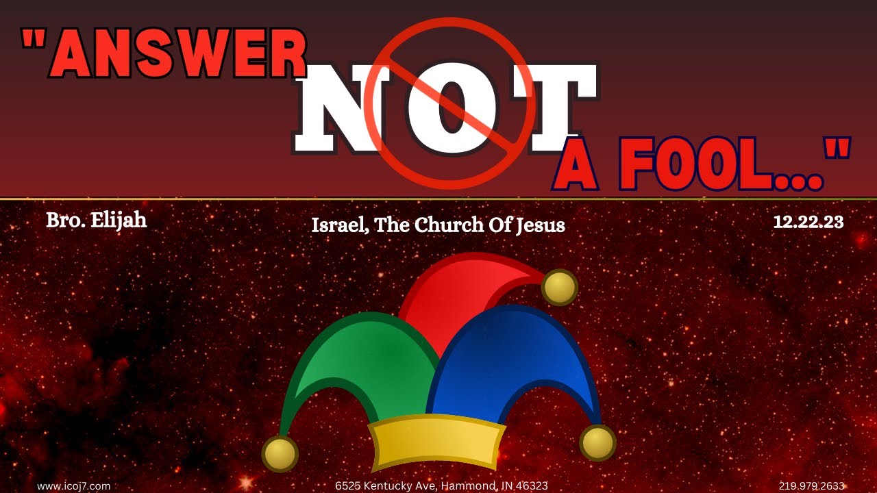 “ANSWER NOT A FOOL…” - YouTube