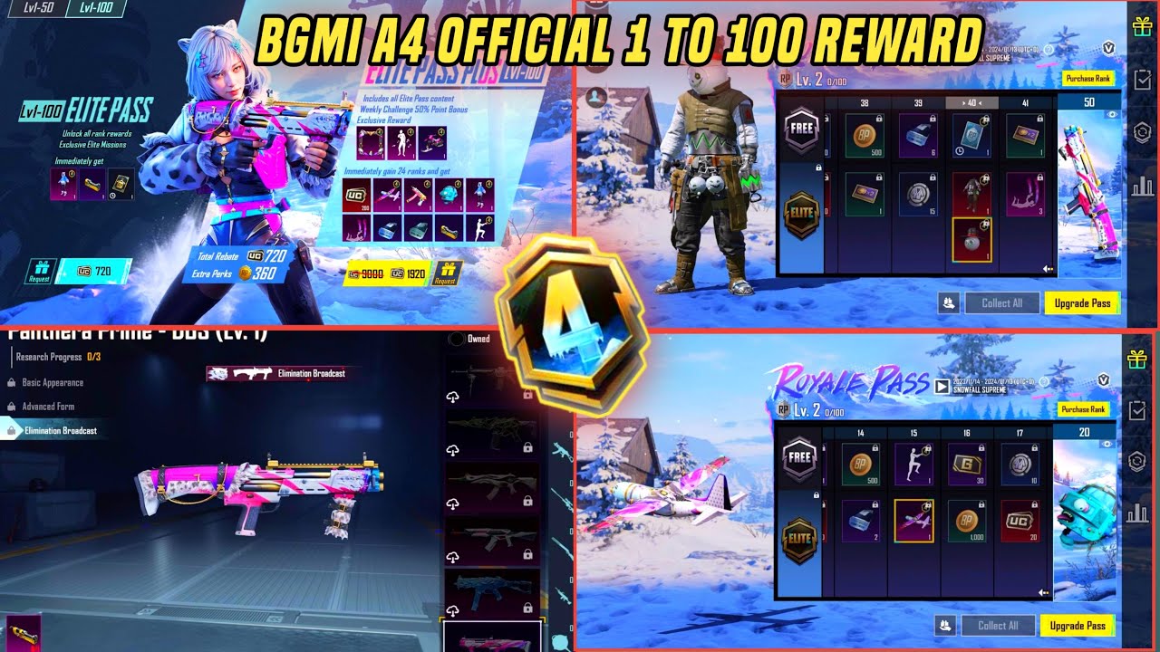 BGMI A4 RP Official Release Date & Timing😍 BGMI A4 RP 1 to 100 official ...