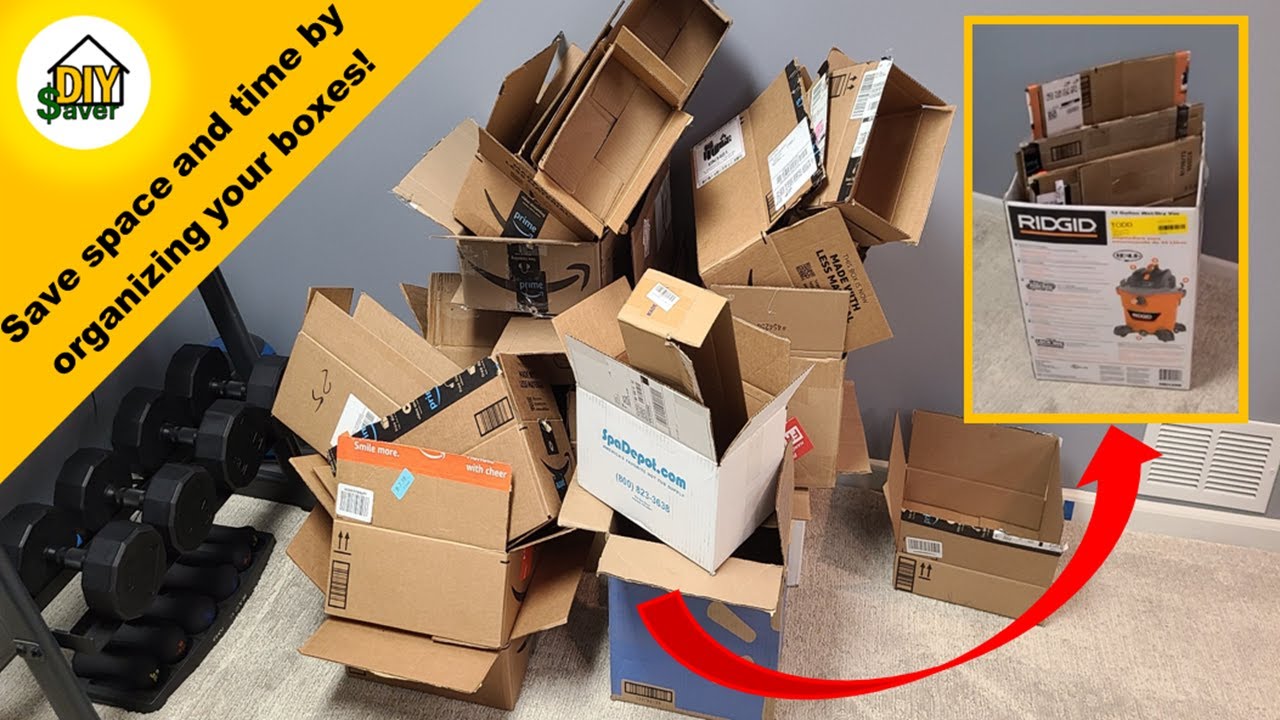 How to organize cardboard boxes for shipping and wrapping gifts - YouTube