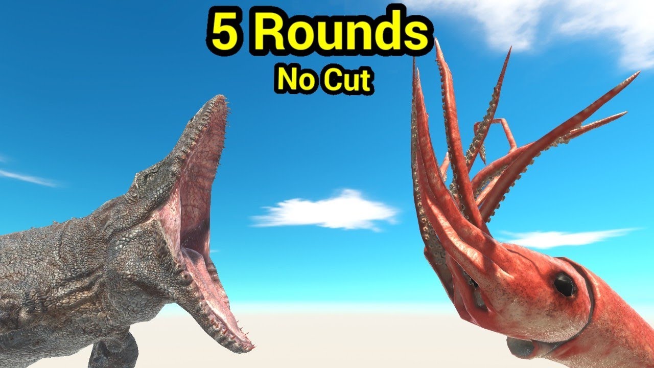Mosasaurus vs Colossal squid 5 Round no cut animal revolt battle ...