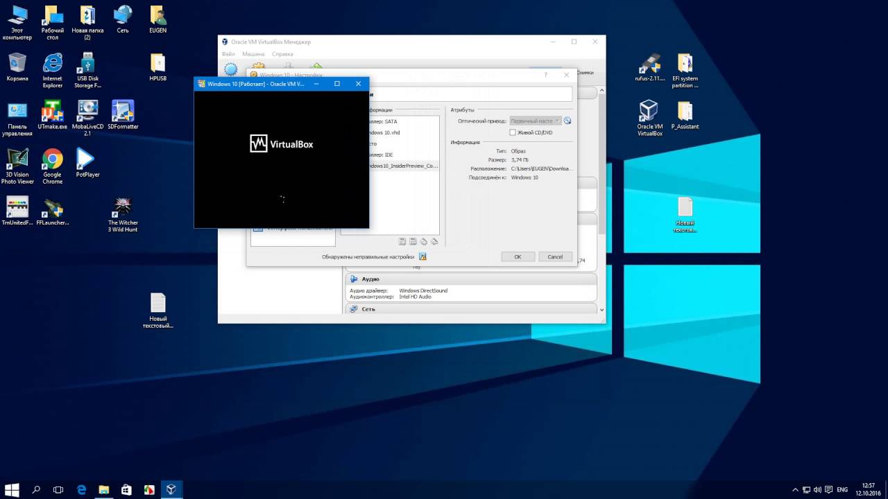 TUTORIAL VHD UEFI EVOLUTION VirtualBox Microsoft Windows 10 Insider ...