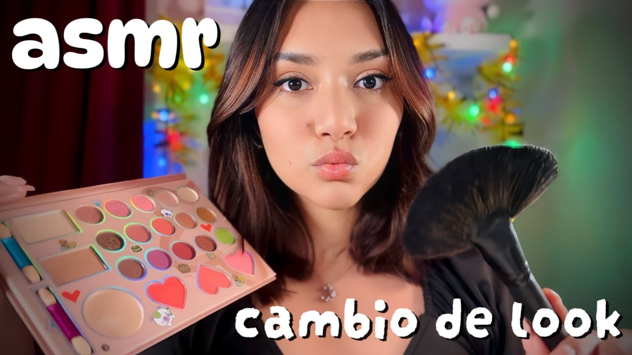 asmr TE HAGO UN CAMBIO DE LOOK (MAQUILLAJE + PEINADO) duerme rápido! | MARÍA DL ASMR - YouTube