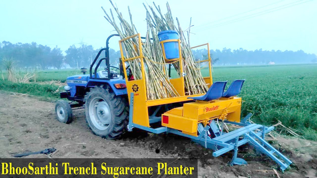 BhooSarthi Trench Sugarcane Planter | ट्रेंच विधि द्वारा गन्ना बुआई ...