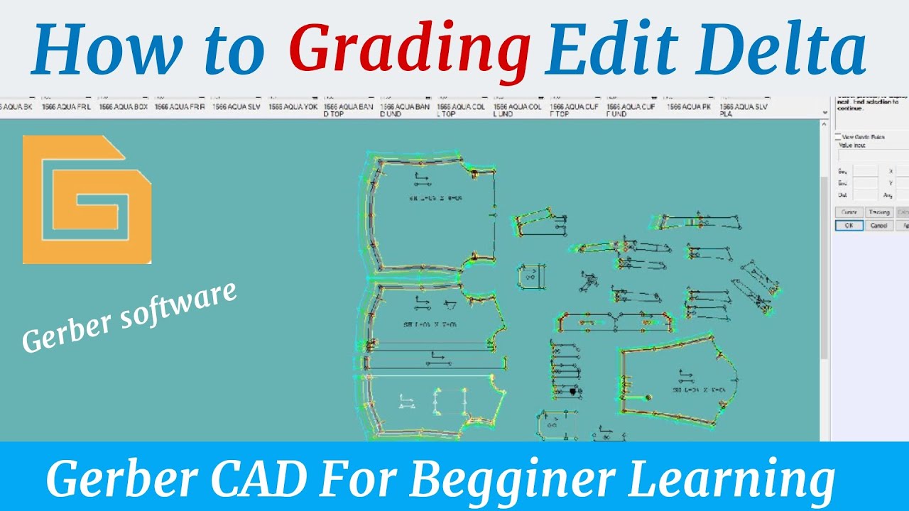 How to Grading Edit Delta Option Gerber CAD software for Beginner ...