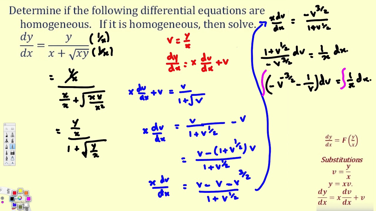 Solve A First Order Homogeneous Differential Equation 3 Differential solve-a-first-order-homogeneous-differential-equation-3-differential