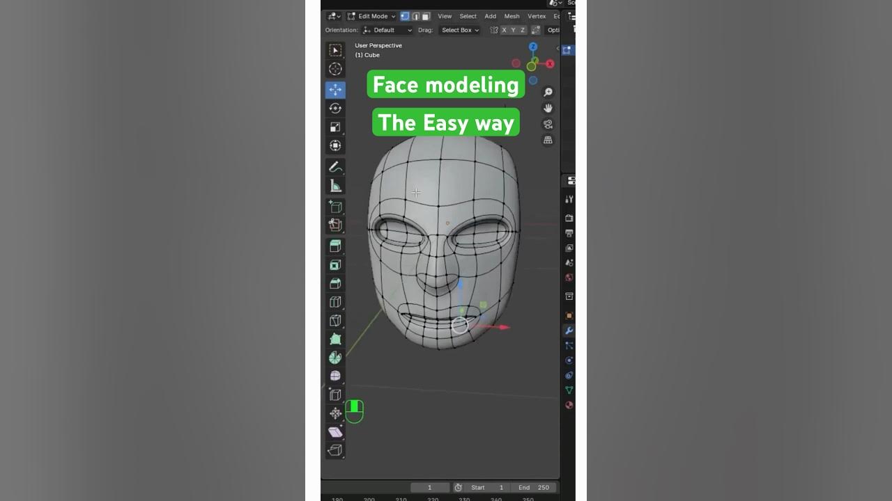 Beginner’s Easy Way to Model a Character Face in Blender #blender3d # ...