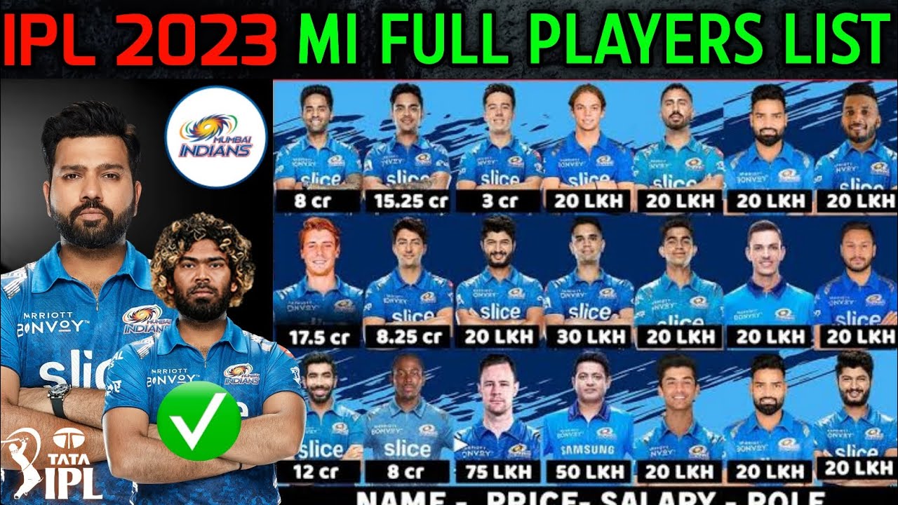 IPL 2023 Mumbai Indians Full Squad | MI Team Final Players List IPL ...