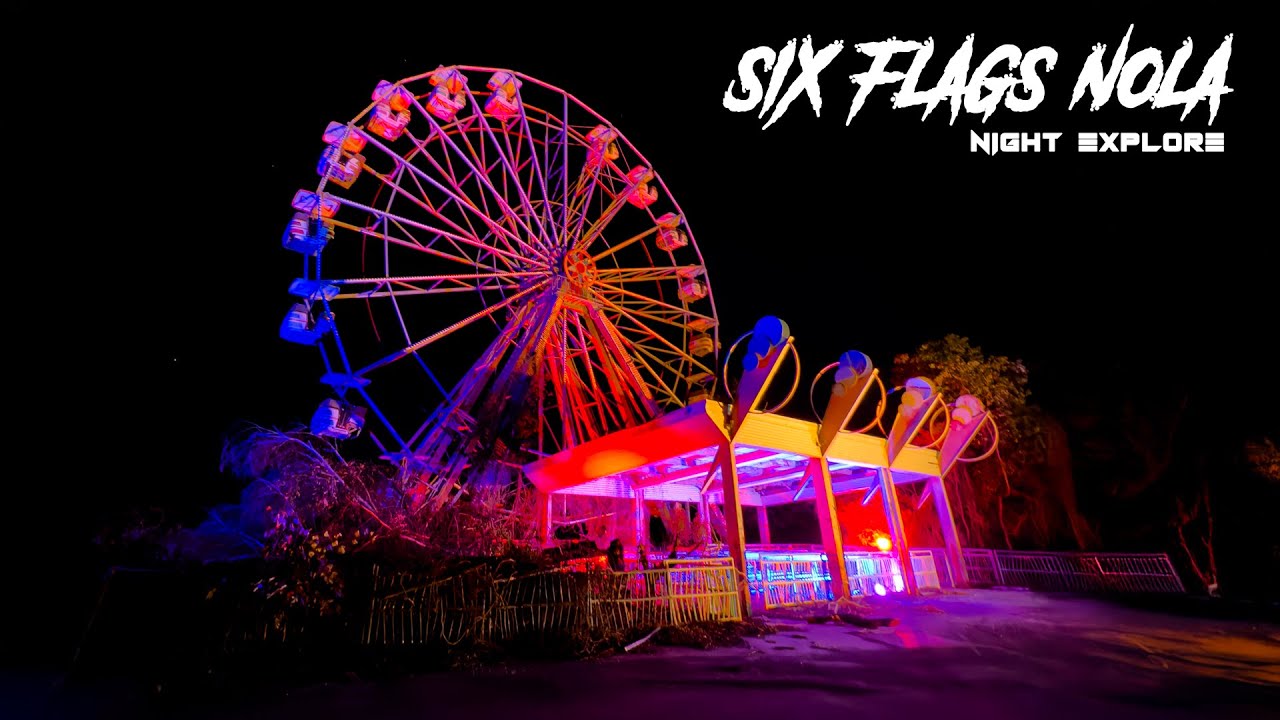 Lighting up the Abandoned Six Flags Ferris Wheel - YouTube