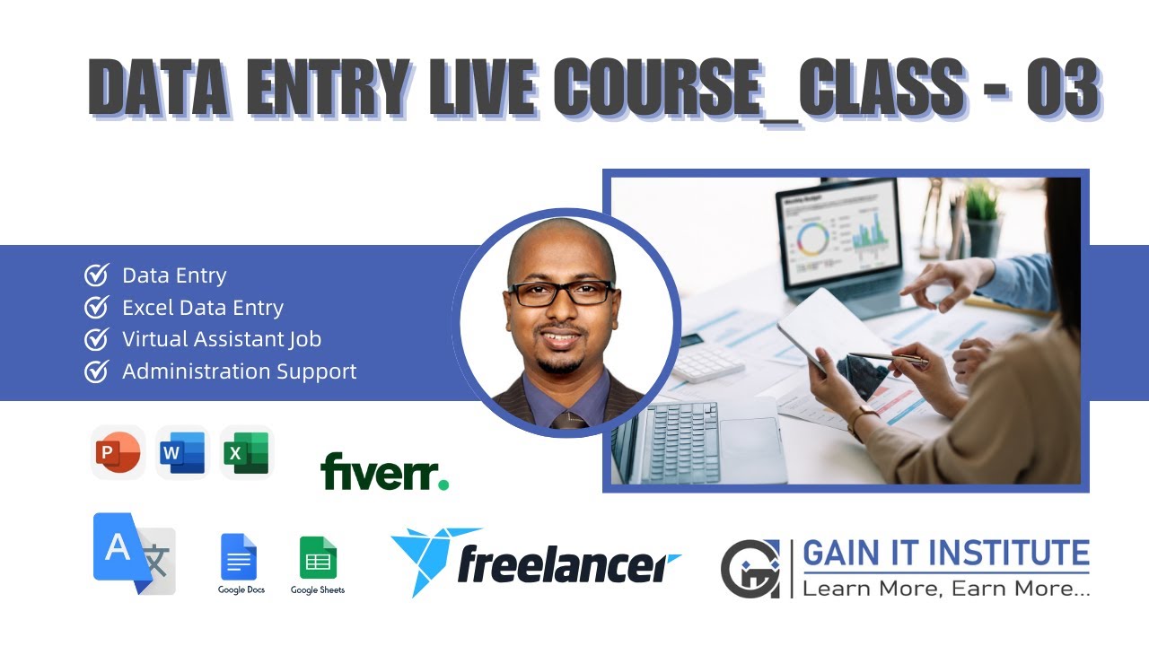Data Entry, Virtual Assistant Live Course Class 03 - YouTube